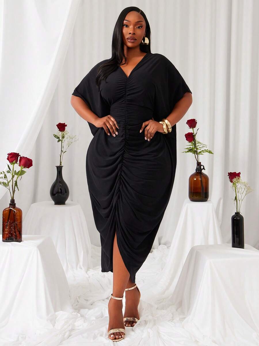 SHEIN SXY Plus Size Women's Spring&Summer,Elegant Sexy Solid Color ...