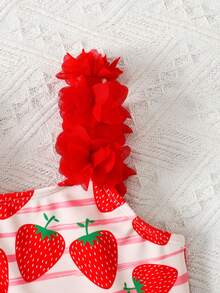 Maiô Estampado de Morango Fofo para Meninas Jovens, Versátil para Uso ...