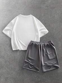 ROMWE MEN Street Life Men's Thorn Cross Graphic T-Shirt And Drawstring ...