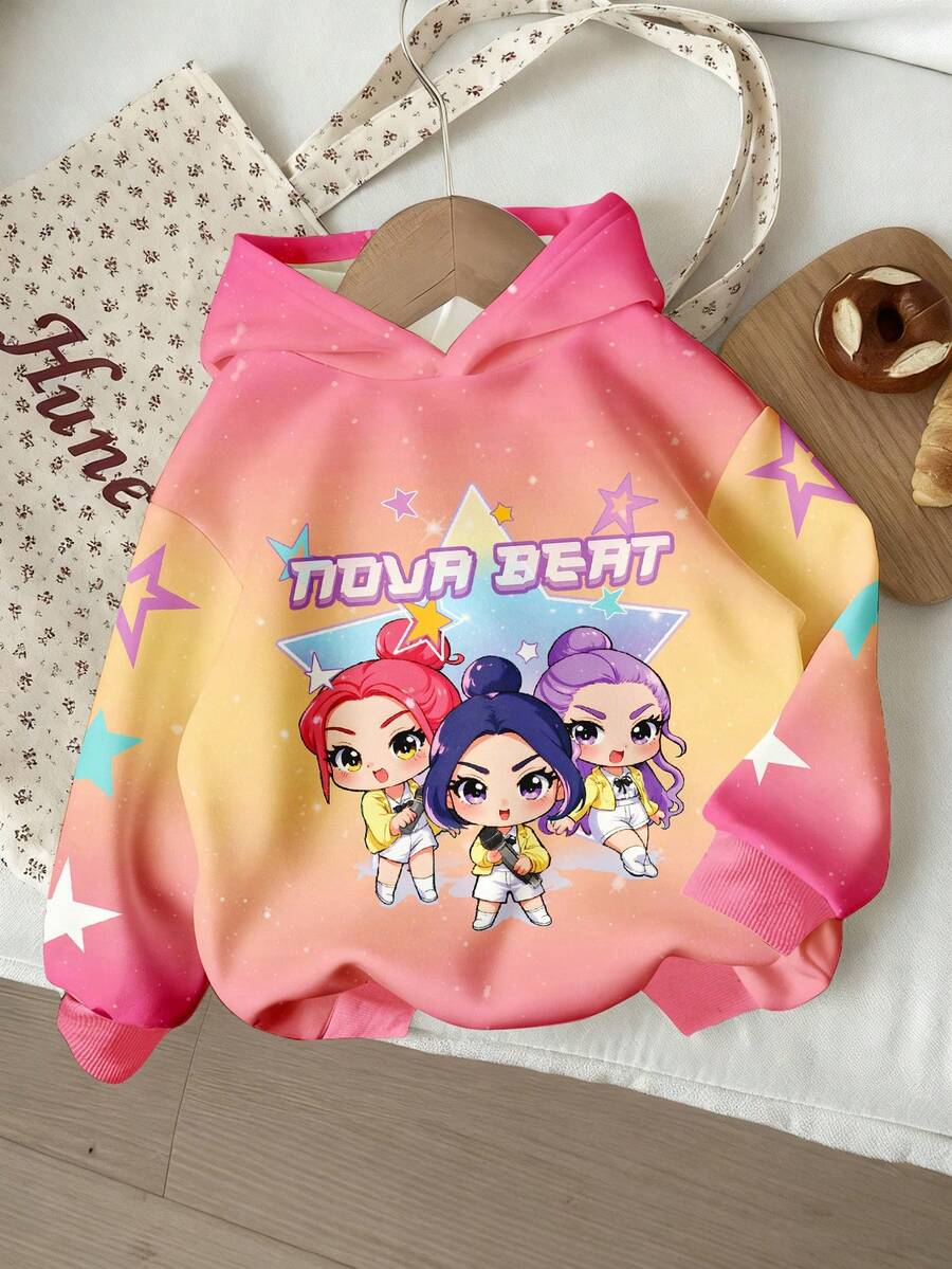 GraphicGems 1pc Young Girls Casual K-POP Cartoon Girl Star Tie-Dye Tie ...