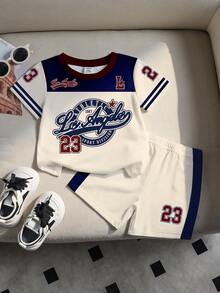 1 Conjunto Bebê Meninos Estilo Esportivo Casual Numérico 23 e Impressão ...