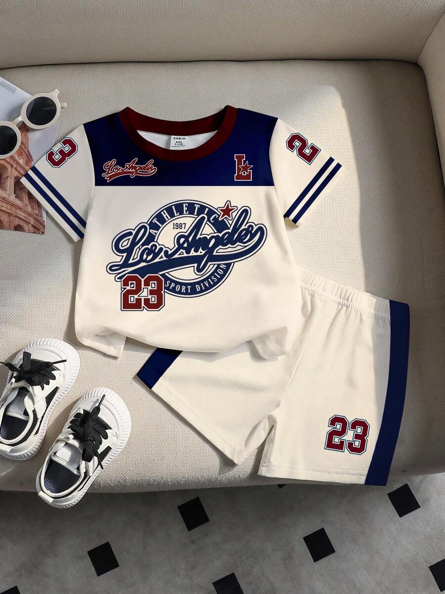 1 Conjunto Bebê Meninos Estilo Esportivo Casual Numérico 23 e Impressão ...