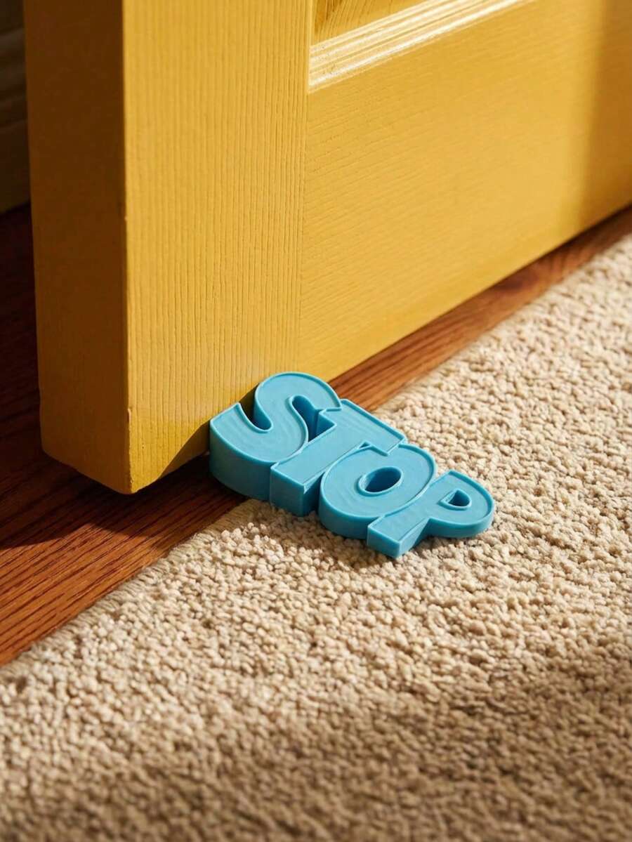 Joivida Tope de puerta personalizado con letra STOP en inglés, práctico ...