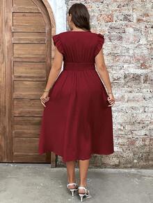 SHEIN Clasi Plus Size Elegant Vacation Casual Lace Patchwork V-Neck ...