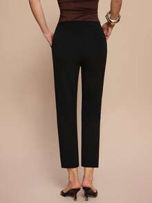 Leighera Women's Casual Solid Color All-Match Pocket Pants | SHEIN USA