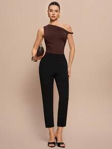 Leighera Women's Casual Solid Color All-Match Pocket Pants | SHEIN USA