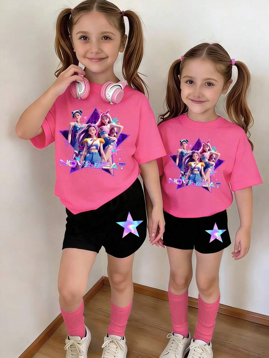 1 Set Young Girl's Fashion Colorful Star & K-Pop Girl Group Letter ...