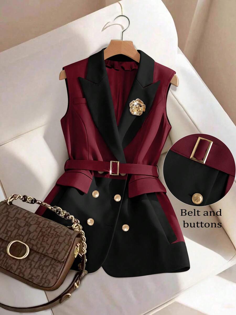GlowEve CURVE Plus Size Women Elegant Minimalist Contrast Color Double ...
