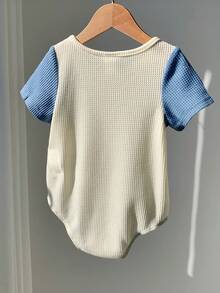 SHEIN Conjunto de Macacão de Manga Curta Colorblock com Pinguim Fofo ...