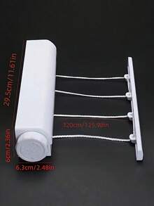 1pc 4-Line Retractable Clothesline - 147.63 Inch Indoor Durable Plastic ...