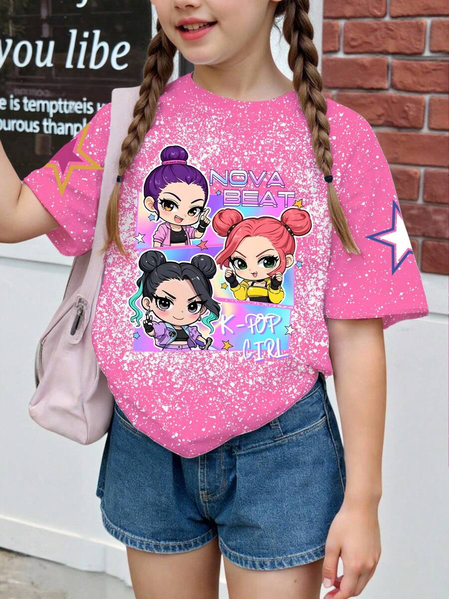 Girls' Casual Creative Personalized Refreshing Cute Minimalist Fuchsia ...