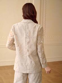 ZEYLAH Blazer holgado semitransparente de jacquard, primavera/verano ...