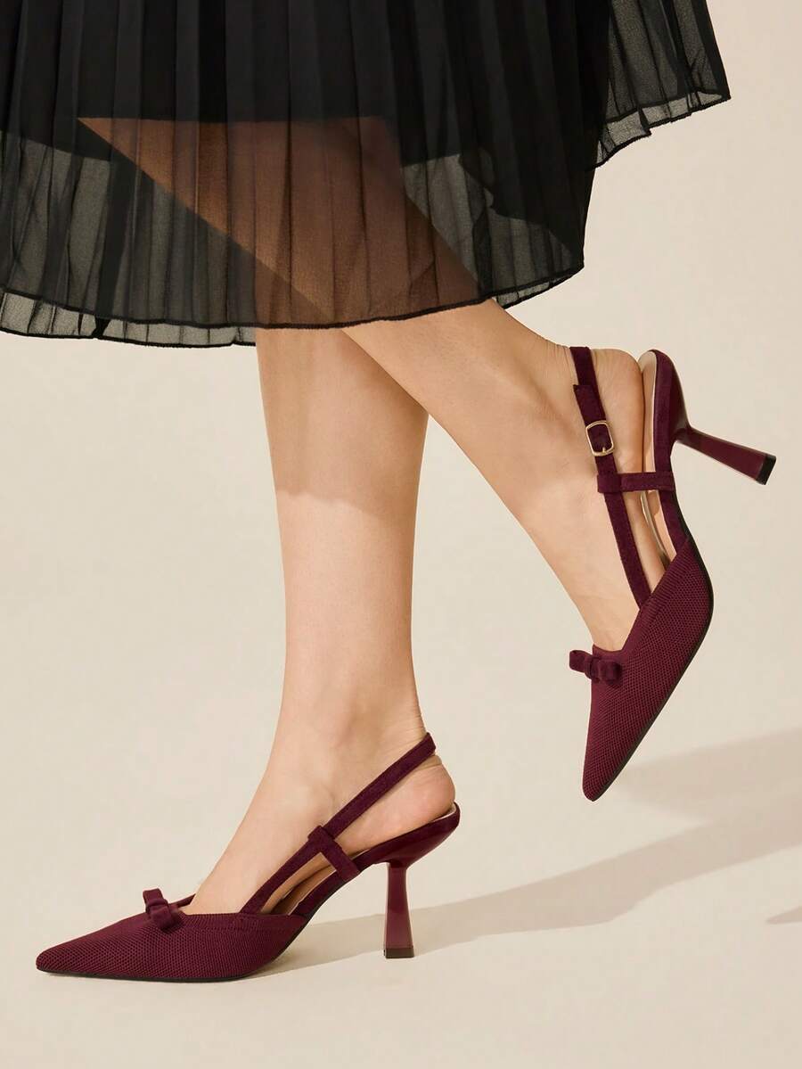 CUCCOO BASICS Women's Pointed Toe Bow Decor Elegant High Heels ...