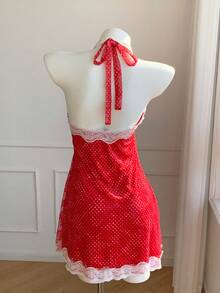 Comfortcana Vestido mini con escote halter y espalda descubierta con ...