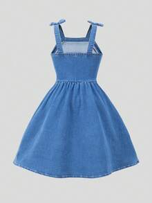 Tween Girls Denim Jumper Dress,Light Blue,Autumn,Casual,Party,Summer ...