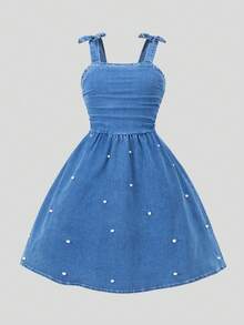 Tween Girls Denim Jumper Dress,Light Blue,Autumn,Casual,Party,Summer ...
