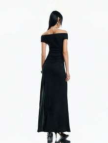 Airlisse Women's Solid Color Off-Shoulder Split Design Elegant Waist ...