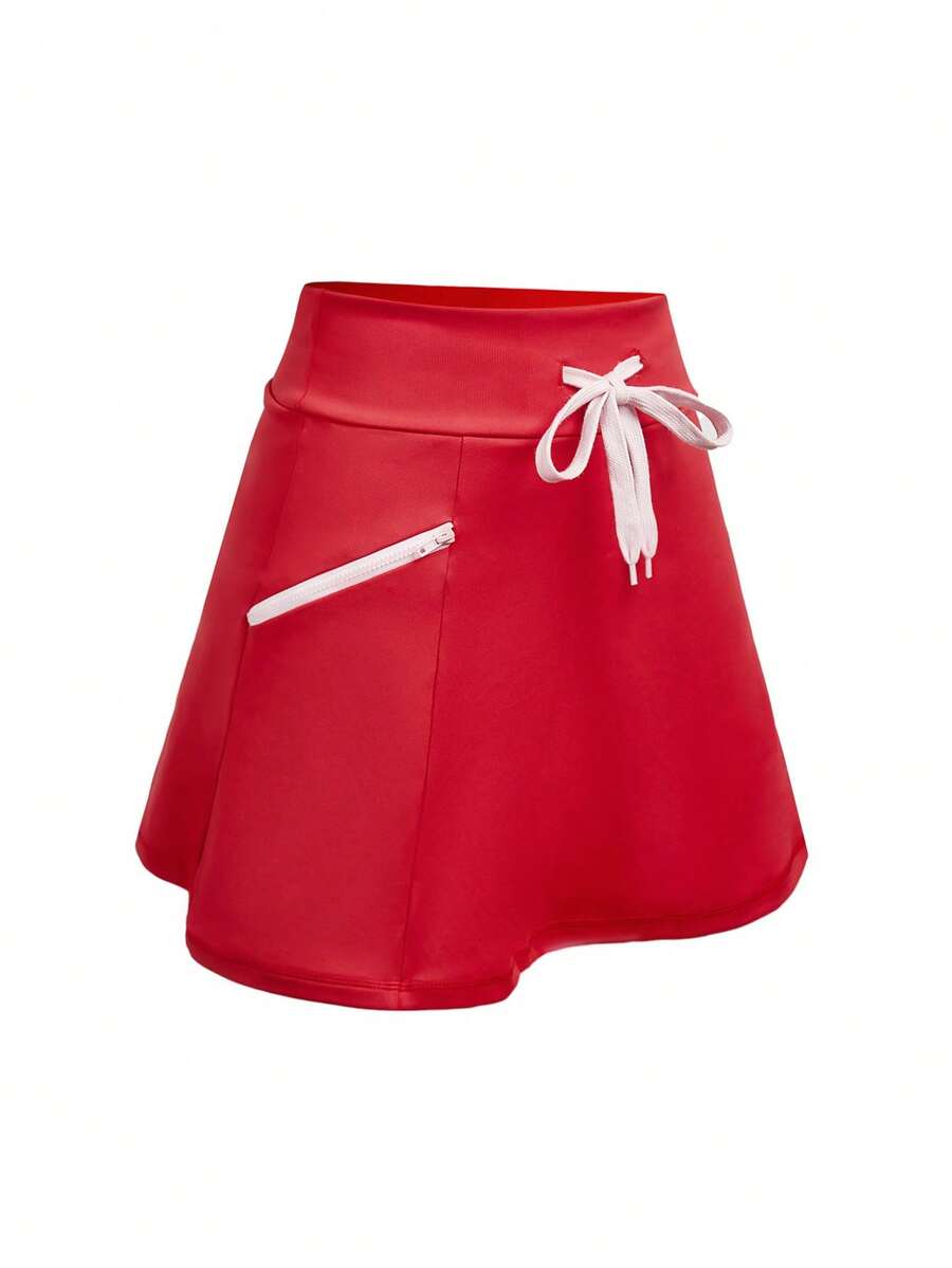 SHEIN Cheerettes Women's Campus Sports Skirt & Skort Red Athletic Skort ...
