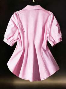 GlowEve CURVE Plus Size Women's Pastel Pink Striped Blouse,Summer ...