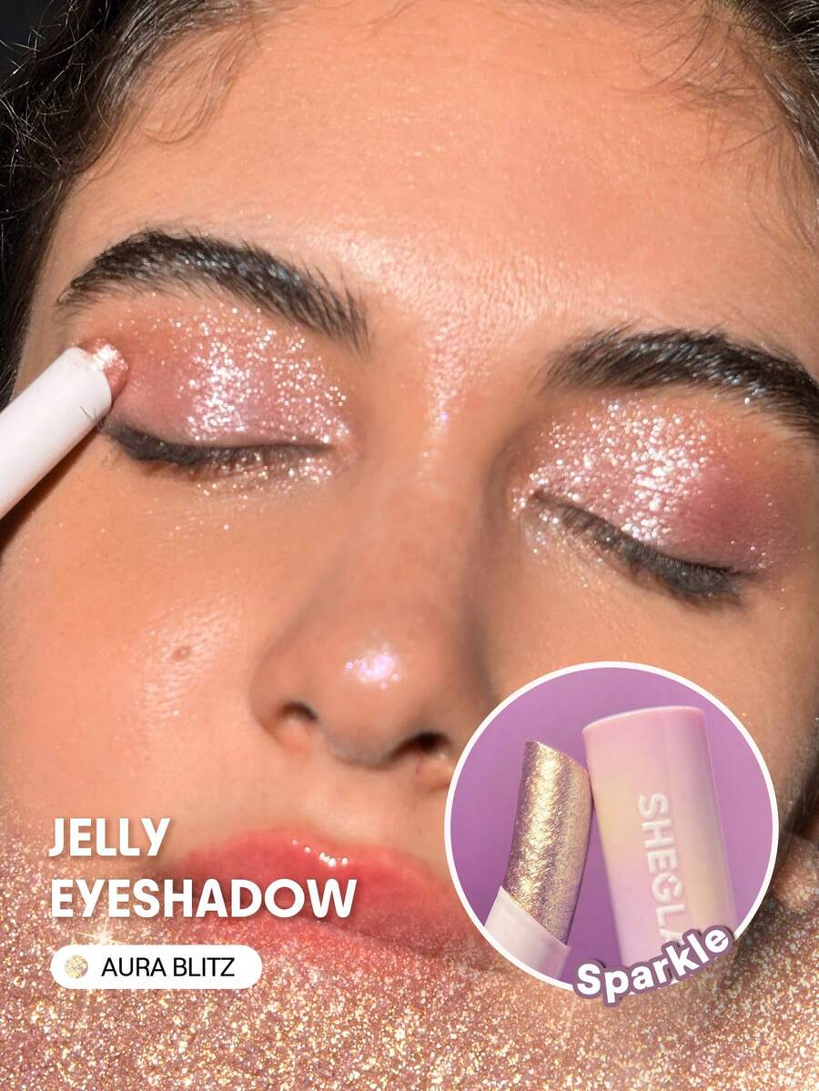 SHEGLAM Crystal Jelly Glaze Stick-Aura BlitzMulti-Use Single Eyeshadow ...