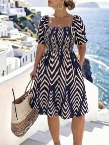 EMERY ROSE Women Plus Size Navy Blue Summer Boho Beach Holiday Square ...