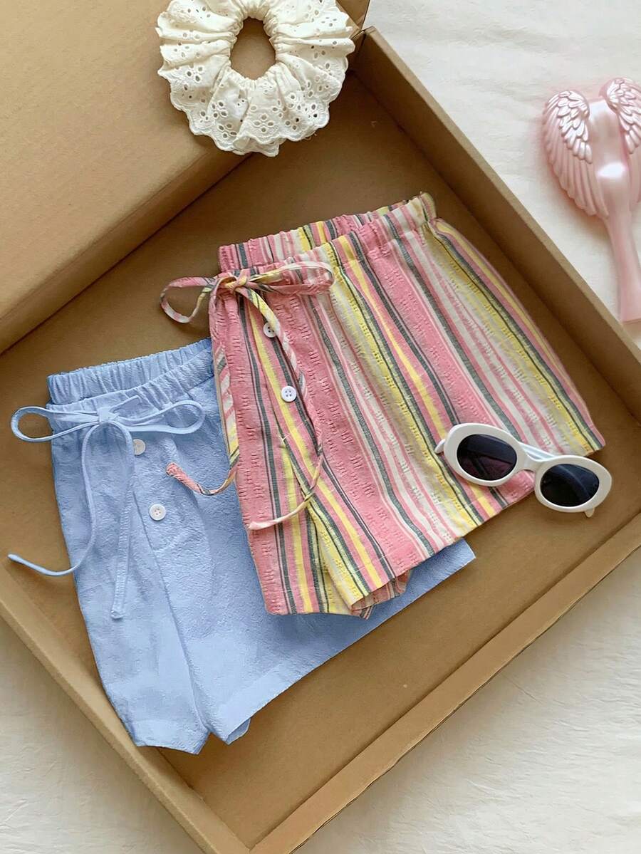 Comfortcana 2 paires de shorts en coton 100% rayés pour femmes et ...