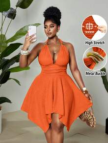 Maweii Plus Size Women's Burnt Orange Summer 70's Party Rave Holiday ...