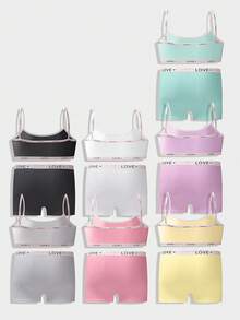 14-Piece Girls Kids Soft Cotton Training Bra,Multicolor Sleeveless ...