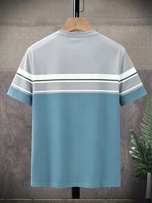 NEOREFINED Men's Casual Retro Striped Contrast Color Chicago Graphic T ...