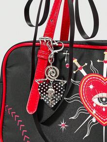 ROMWE Anime Gothic Sacred Heart All-Seeing Eye Baguette Bag, Black Red ...
