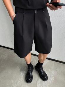 Manfinity Hypemode Men's Black Summer Casual Smart City Break Shorts ...