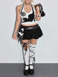 ROMWE Avant Festival Wear Summer Outfits Y2K Cute Cat Pattern ...