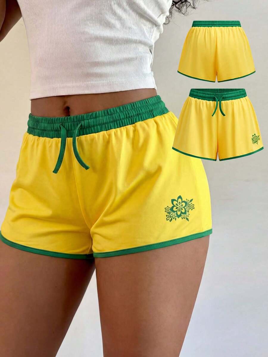 Girlism Kids Teen Girls' Printed Fitted Sports Shorts, Suitable For ...