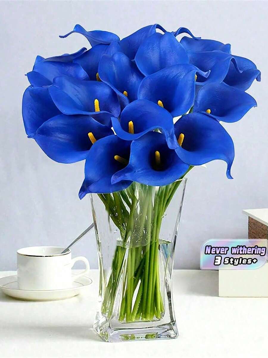 4 pièces/10 pièces - Bouquet de fleurs de lys de calla artificielles ...