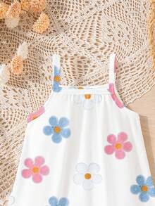 Baby Girls' Casual Floral & Tropical Print Knit Camisole Dress, Summer ...