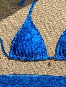 Swim Vcay 3 Peças Conjunto de Maiô Bikini Sexy com Decote Halter e ...