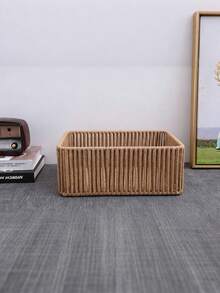 1pc Storage Basket Desktop Clutter Sorting Basket Weaving Cosmetics ...