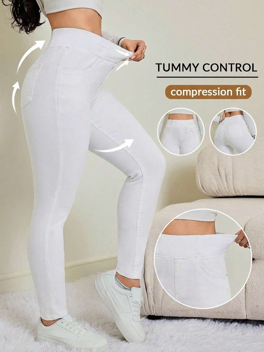 SHEIN Tall Women's Casual Washed High Waist Slim Fit Jeans Autumn ...