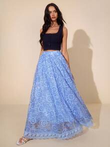 LOTSLUV Women's Spring/Summer Holiday Light Blue Flower Beaded ...