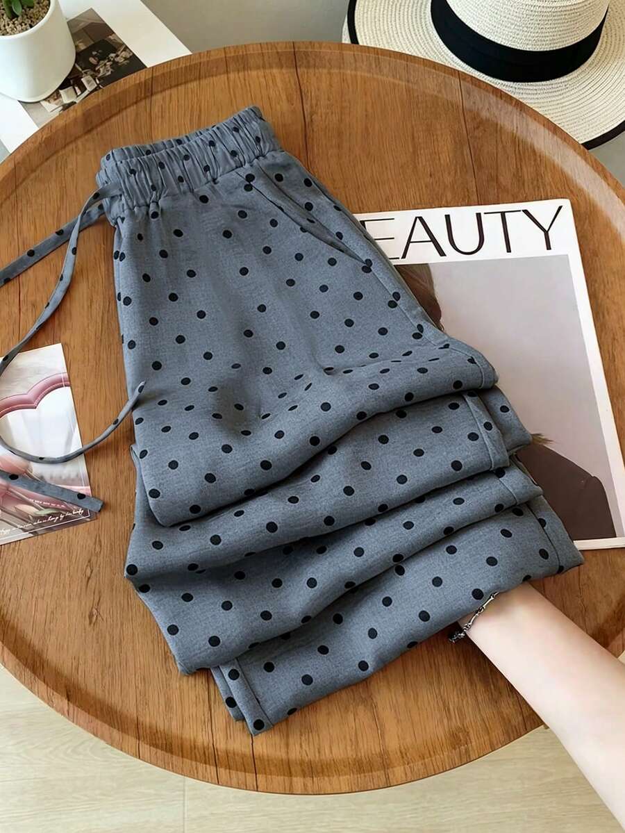 SHEIN Franclia Polka Dot Print Slim-Fit Women's Suit Pants, Suitable ...