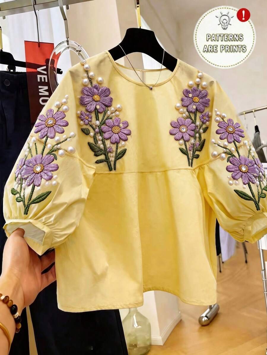 SHEIN Franclia Women's Summer Floral Print Casual Blouse, Elegant ...
