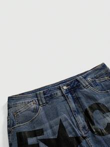 ROMWE Plus Size Y2K Vintage Washed Street Letter Print Casual ...