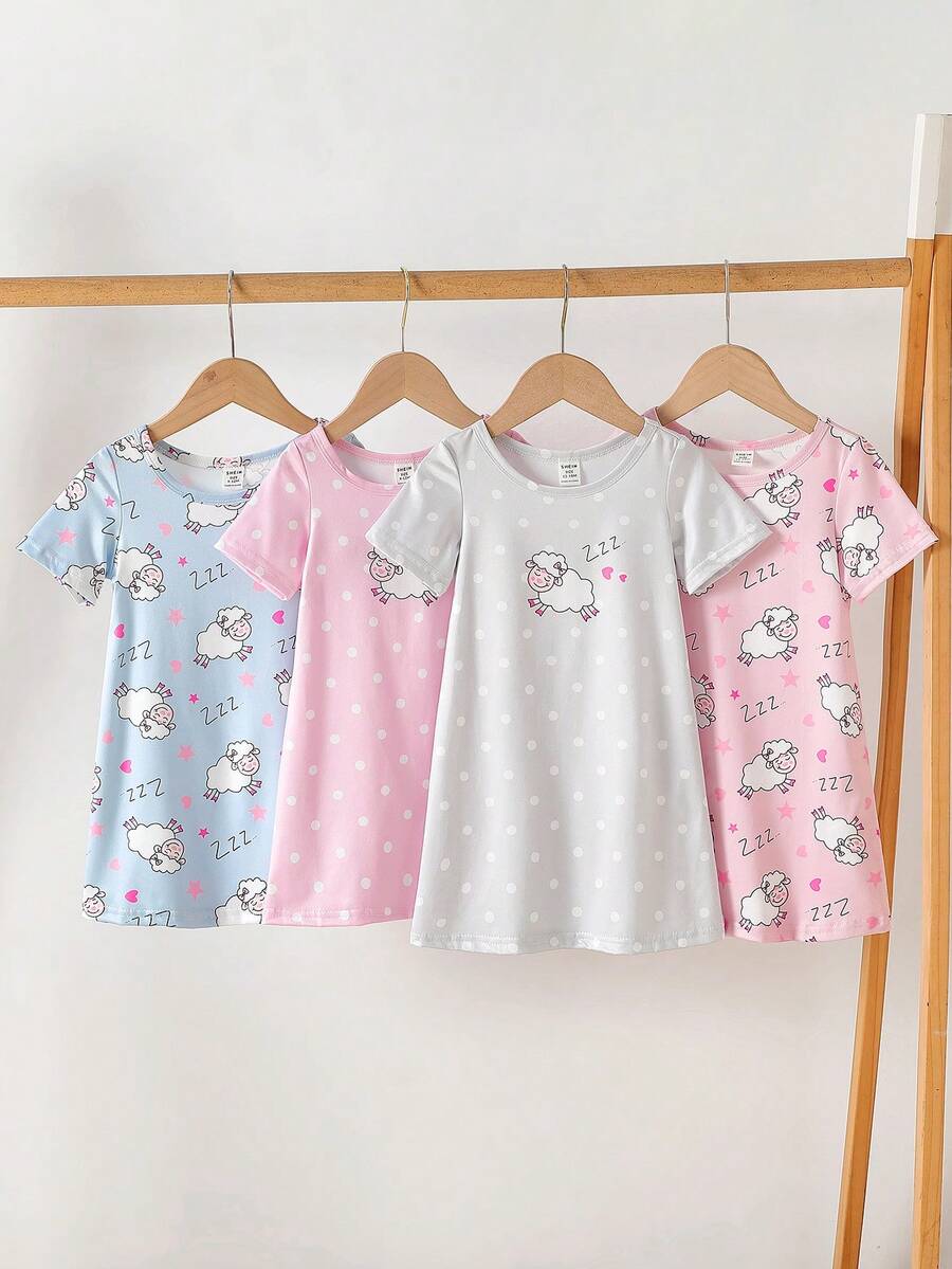 Camisola Longa de Manga Curta com Estampa de Menina de Balé Cartoon ...