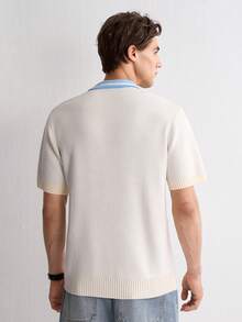 Manfinity Homme Men's Contrast Color Half Placket Short Sleeve Polo ...