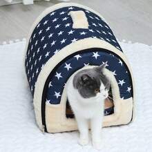 Dog Or Cat Bed, Two Uses, Indoor Pet House With Fluffy Mat, Splash ...