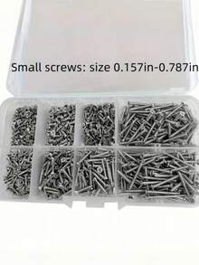 560Pcs Box Self Tapping Wood Screw Set 8 Different Sizes M2 Metal Screw ...