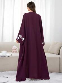 Yasmyna Floral Embroidered Cuff Loose Arabic Robe for Sale Australia ...