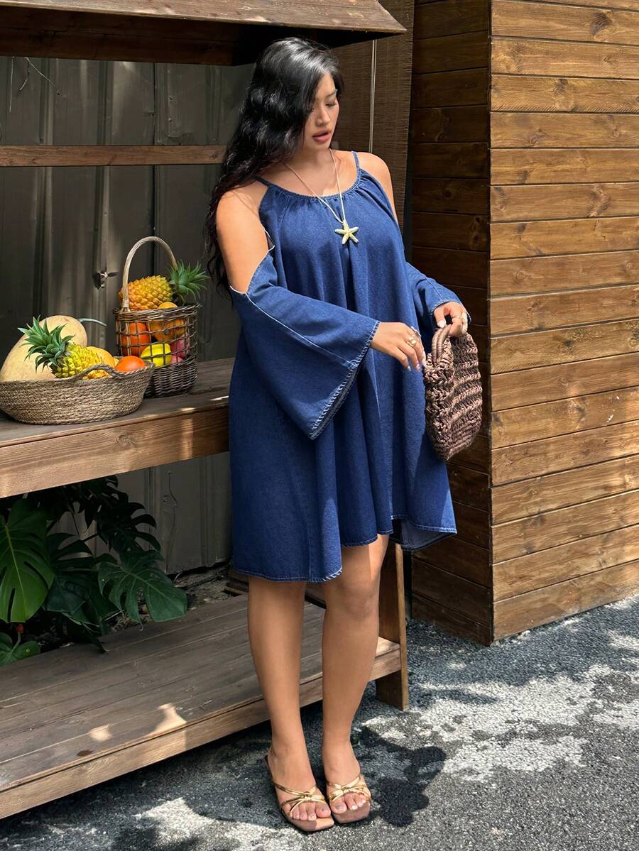 Breezaya Plus Size Off-Shoulder Casual Denim Dress for Sale Australia ...