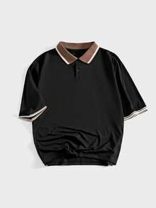 COMVAIL Plus Size Men's Color Block Casual Everyday Wear Short Sleeve ...