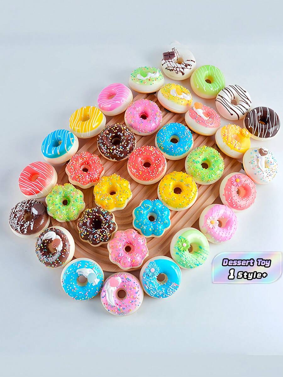 1PC PU Squishy Slow Rising Faux Doughnut Cake Bread Fridge Magnet ...